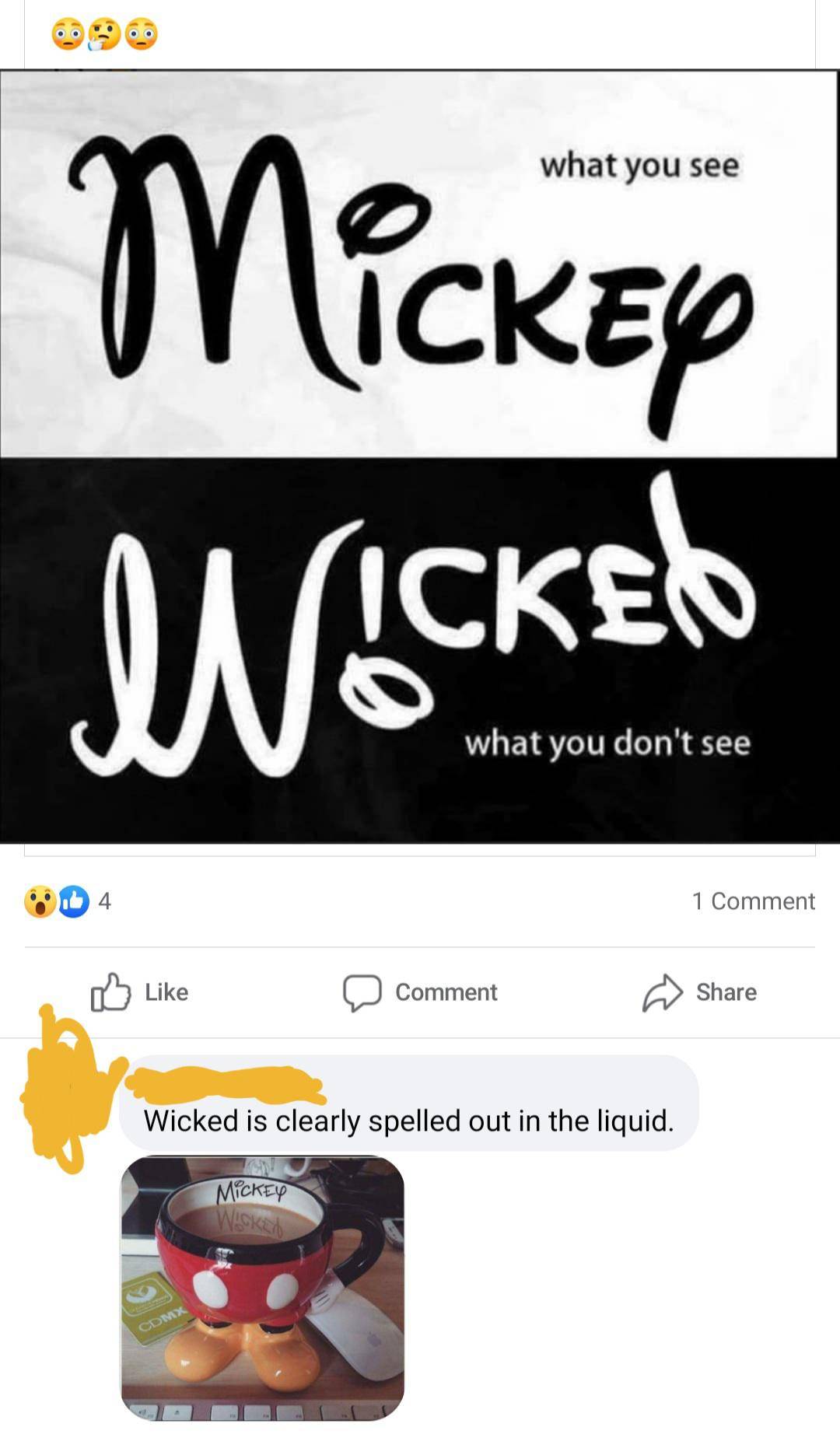 The vertical ambigram of Mickey is Wicked 😨 | Scrolller