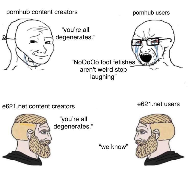 the virgin pornhub vs the chad e6 | Scrolller