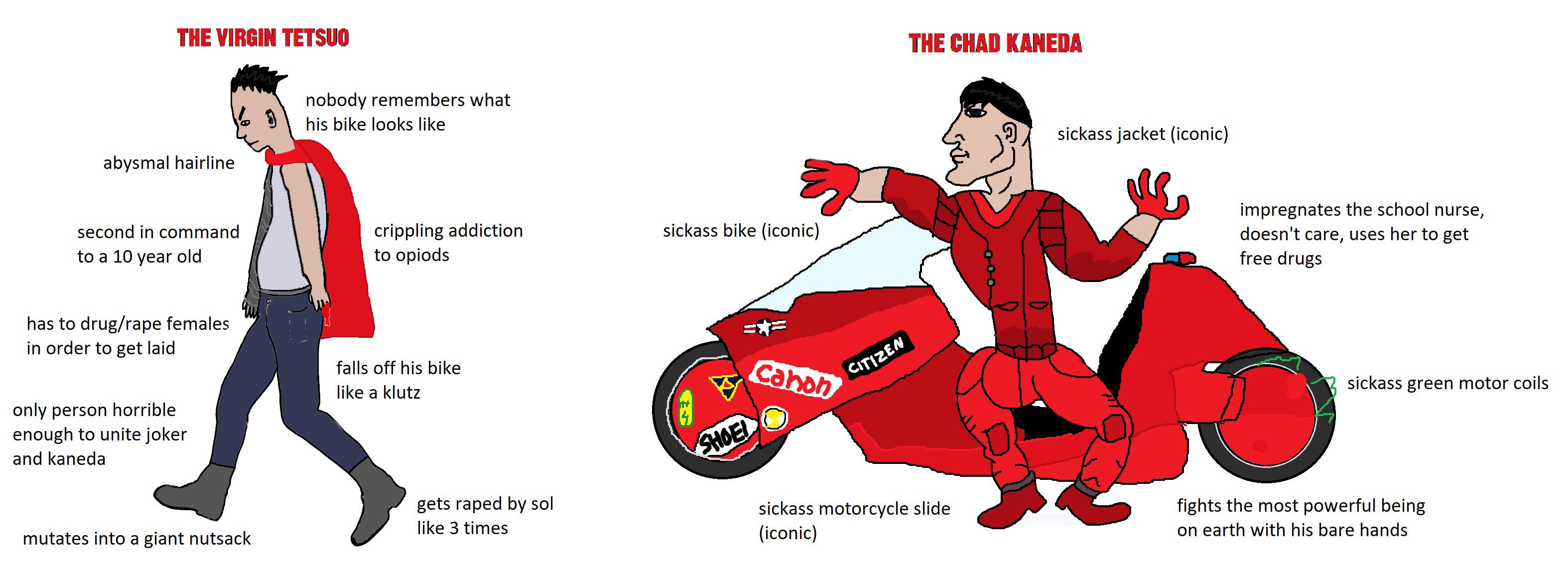 the virgin Tetsuo vs. the chad Kaneda | Scrolller
