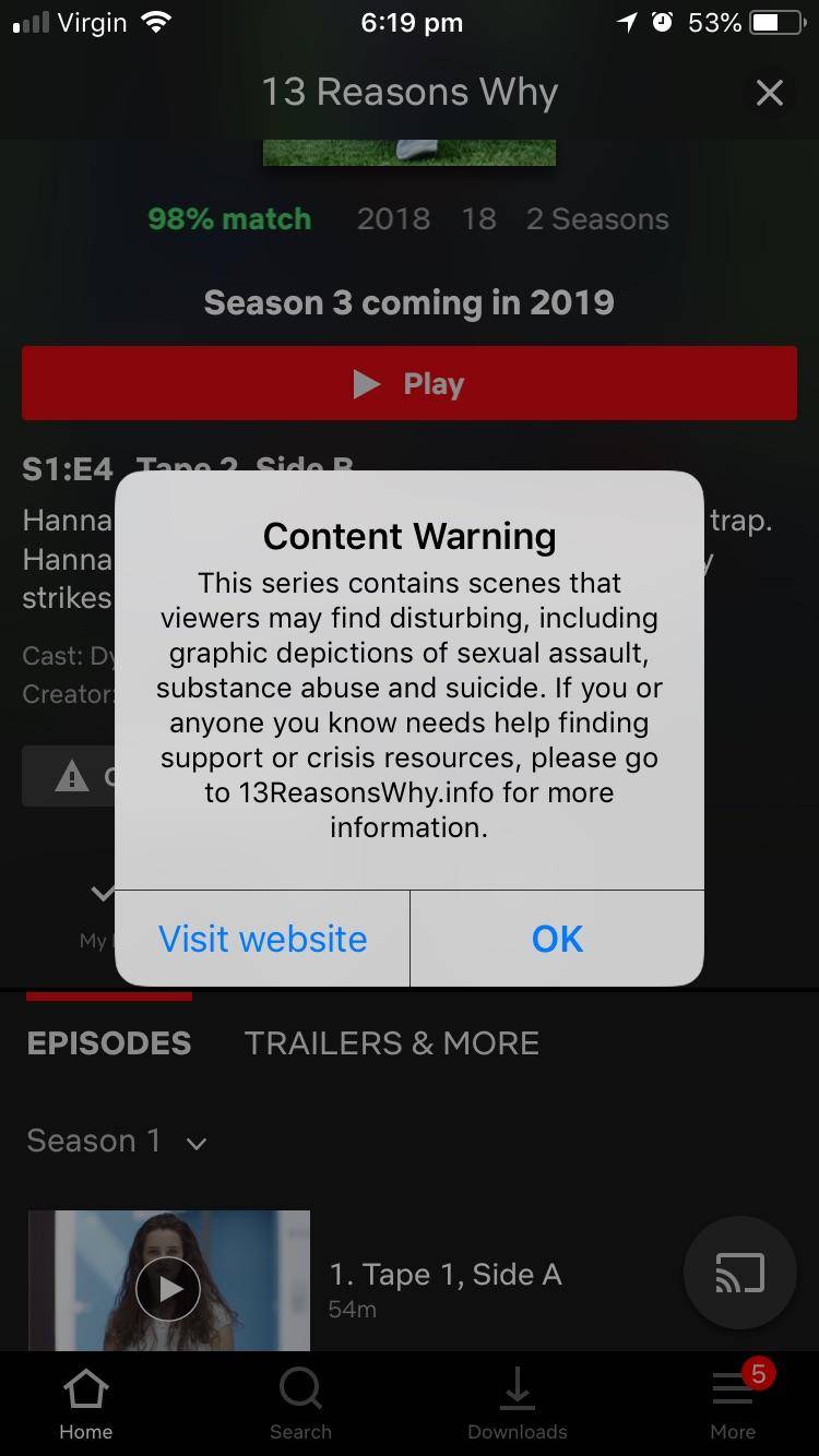 “There were hardly any warnings about very graphic content in this show” said the people who ...