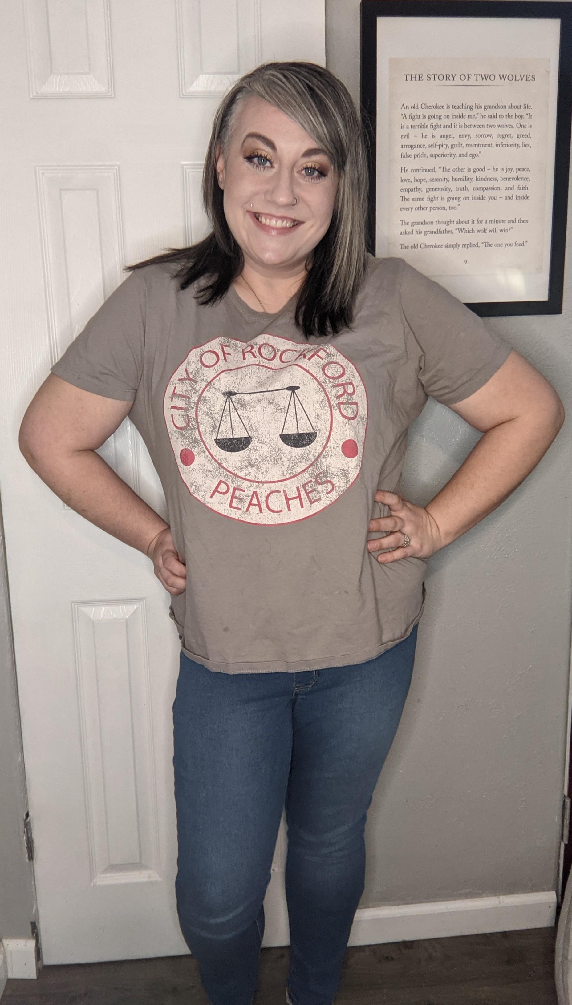 "There's no crying in Baseball!"... Tripod selfie to properly show off my shirt [32 f] | Scrolller