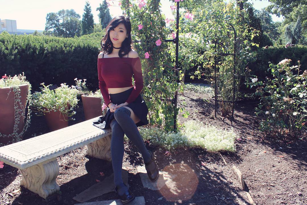 thigh highs, choker, and bare shoulders | Scrolller