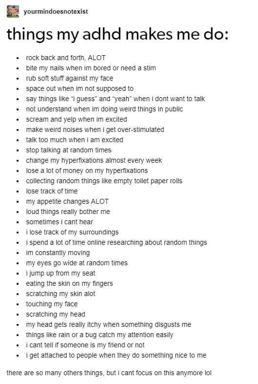 Things my adhd makes me do: | Scrolller