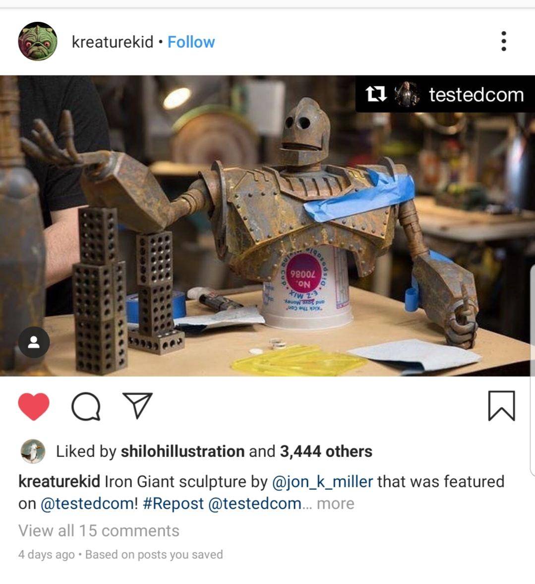 This artist kreaturekid is building an iron giant. And it caught me right in the feels. | Scrolller