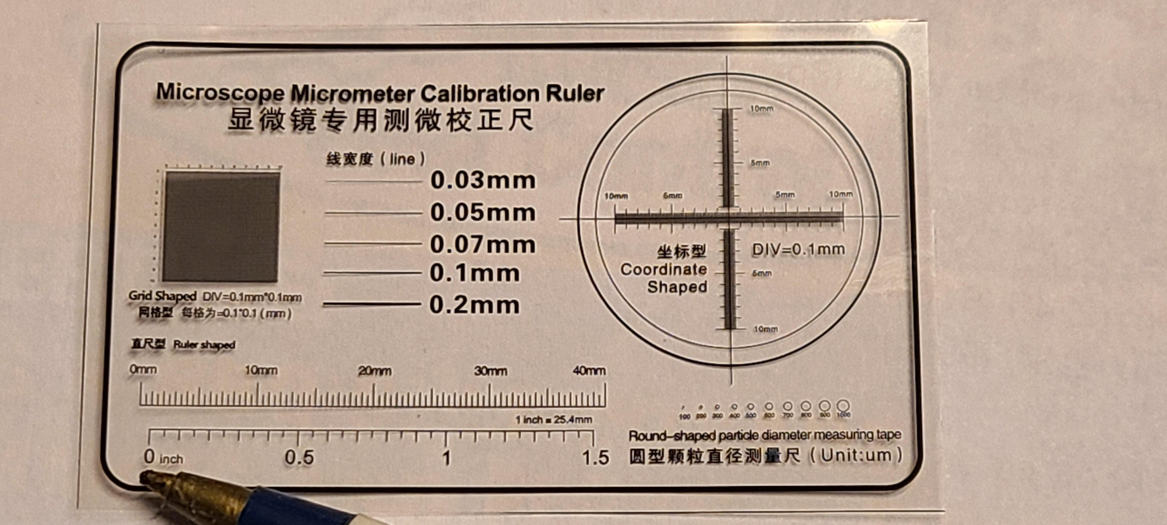 This card used to calibrate my digital microscope. | Scrolller