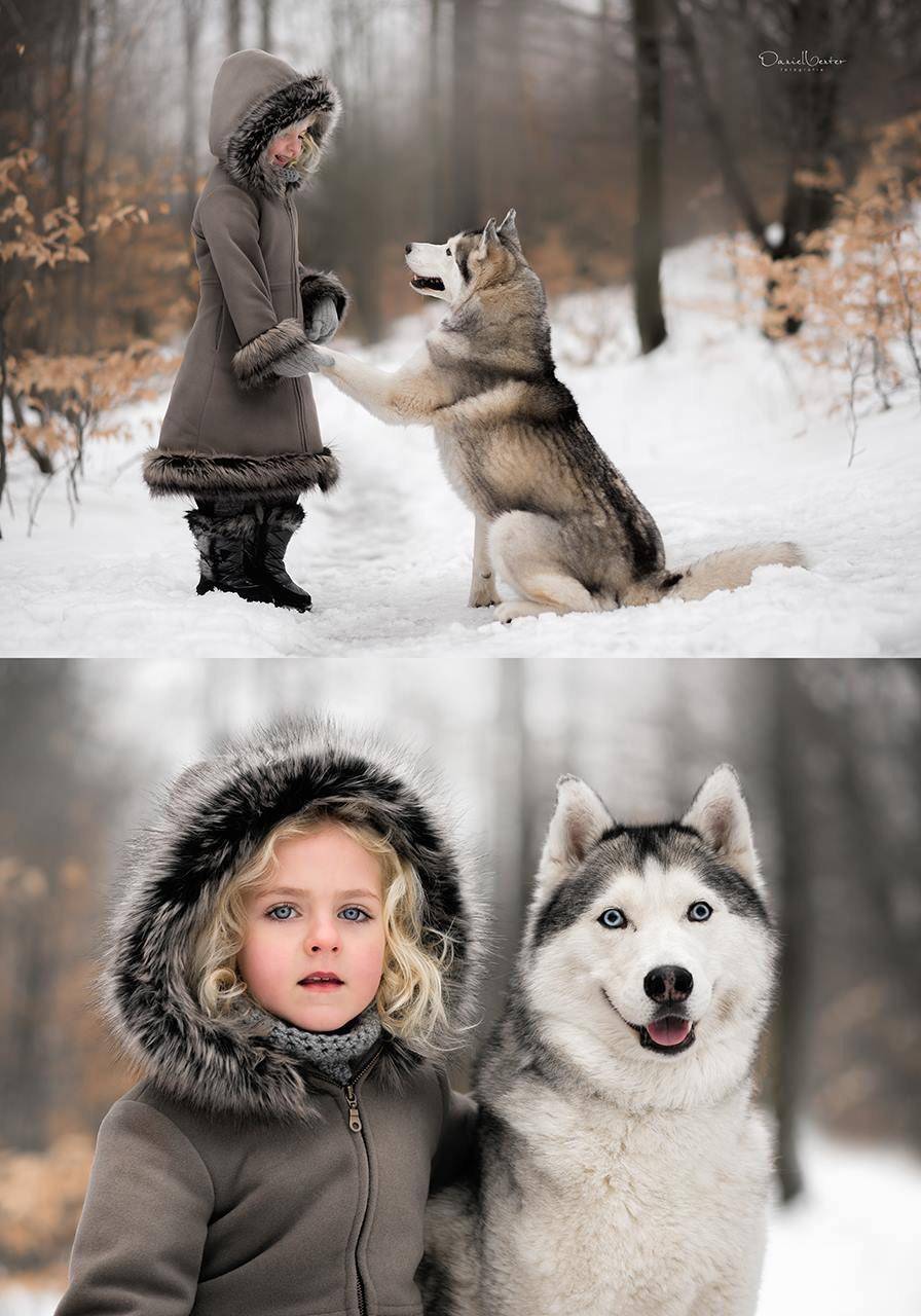 This girl and her husky in the snow. Beautiful. | Scrolller
