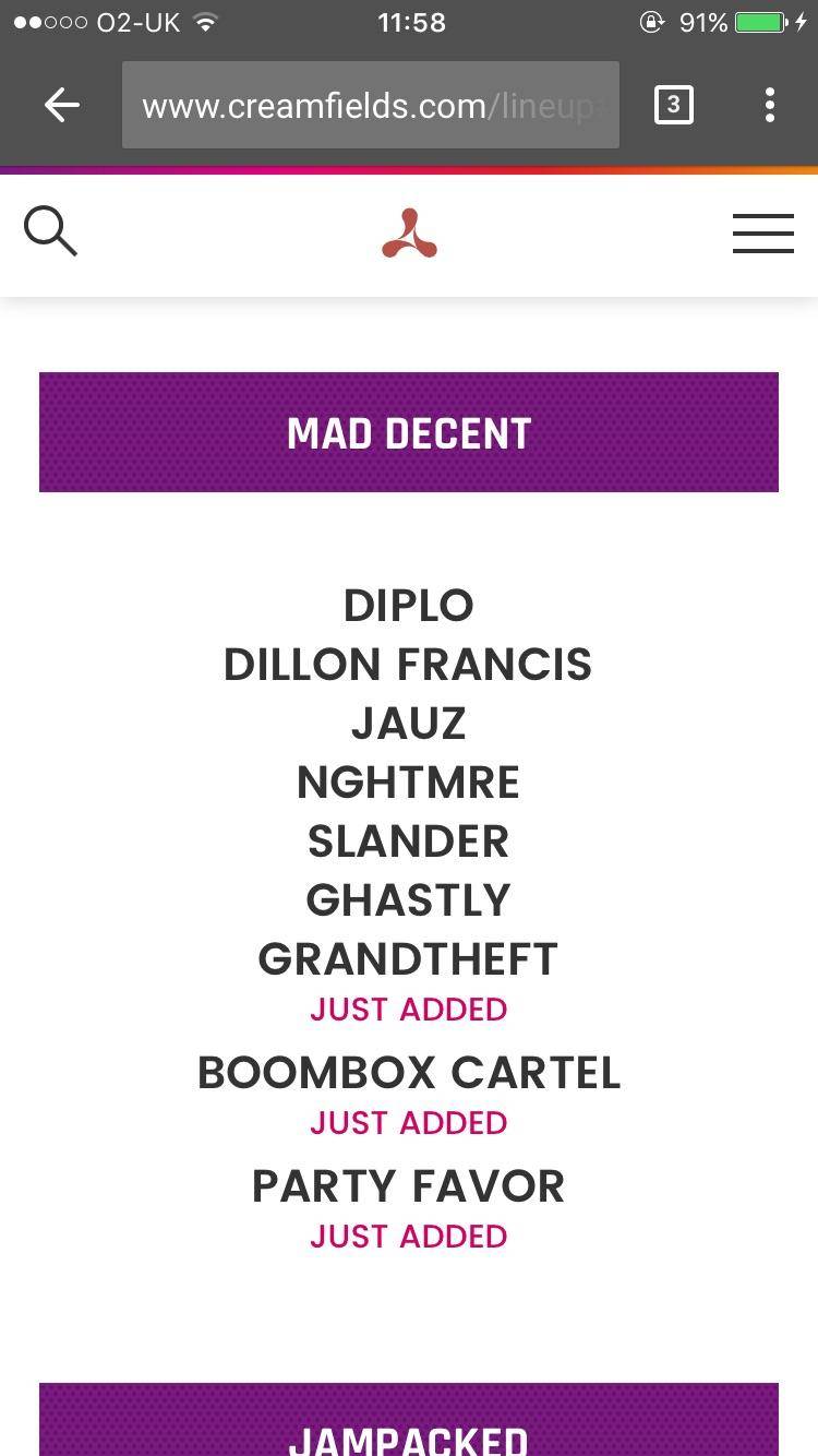 This is the Mad Decent lineup at Creamfields this year... | Scrolller