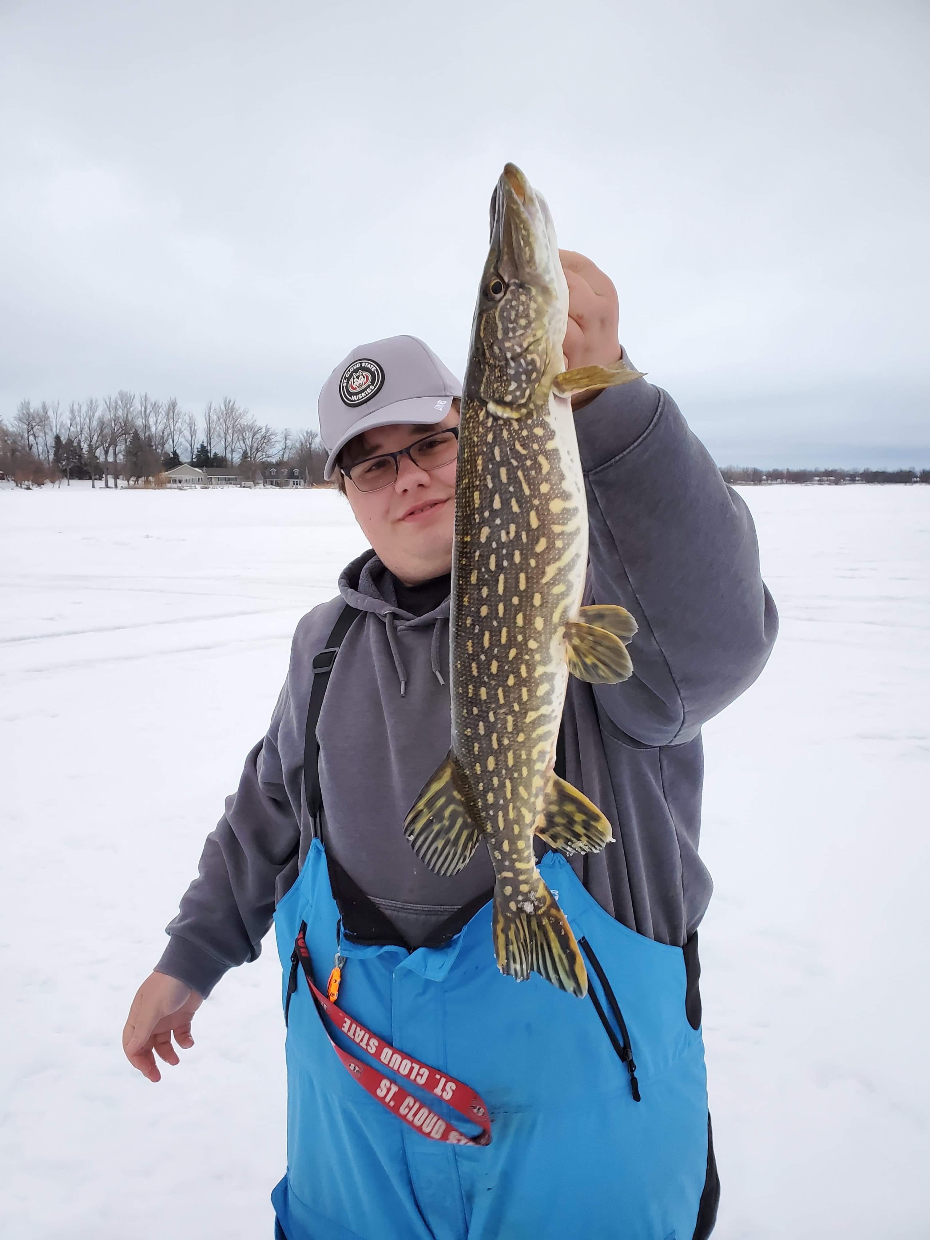 This is the PB pike, and the biggest fish I've ever pulled out of the ice. | Scrolller