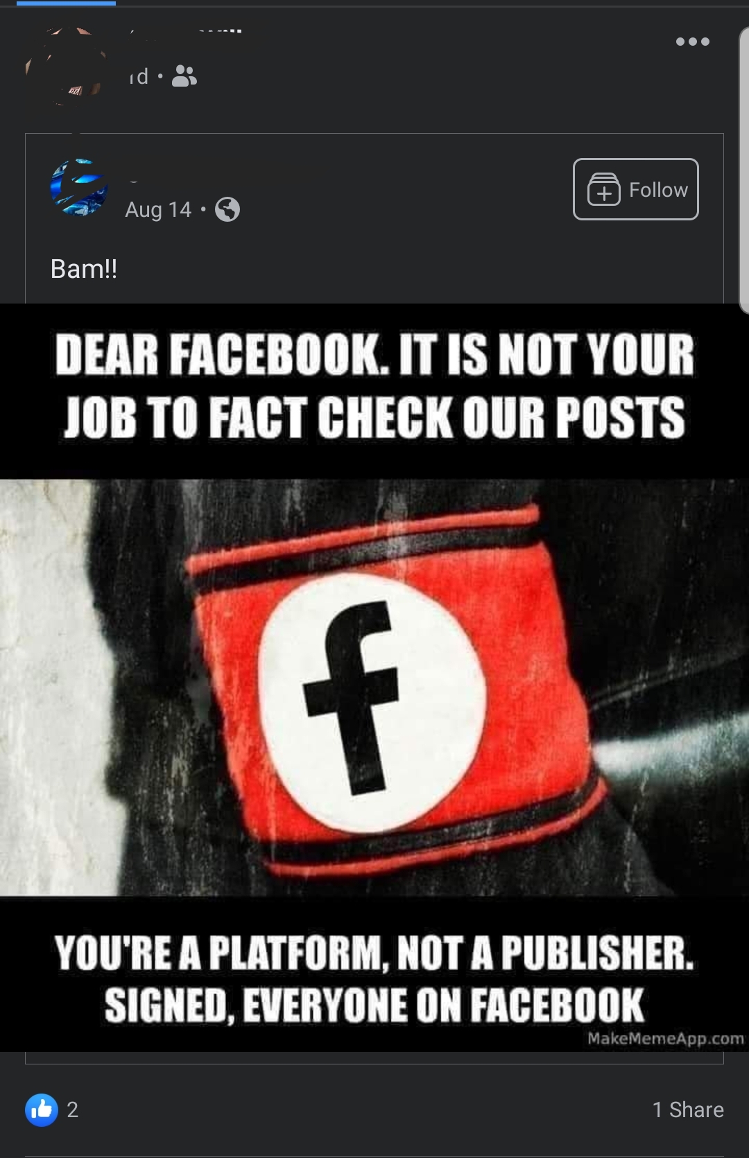 This person is mad facebook keeps fact-checking them because they spread misinformation. | Scrolller
