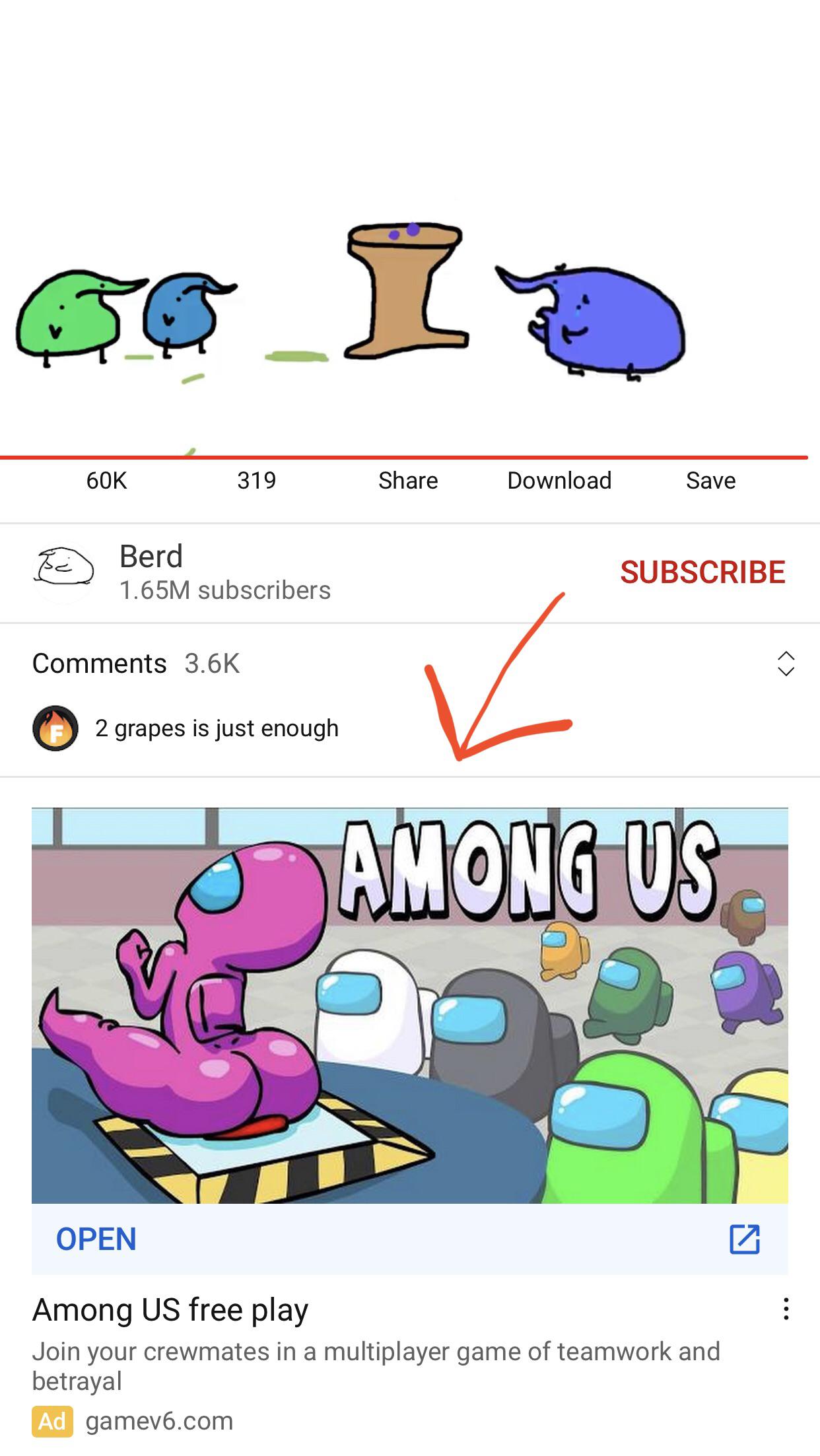 This suggestive Among Us ad on YouTube. | Scrolller