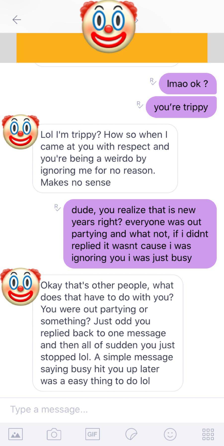 this was previous messages, this guy is nuts | Scrolller