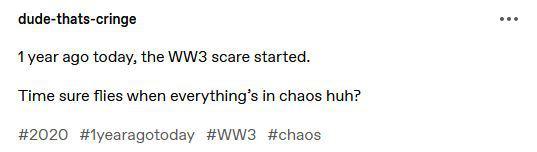 Time sure flies when everything's in chaos huh | Scrolller