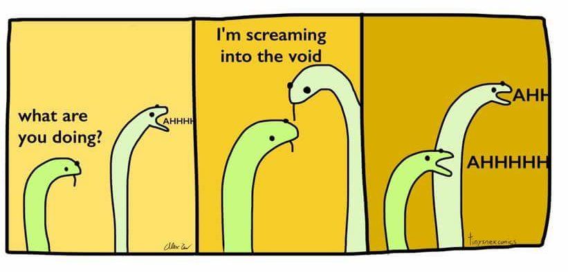 Time to screaming into the void caw caw | Scrolller