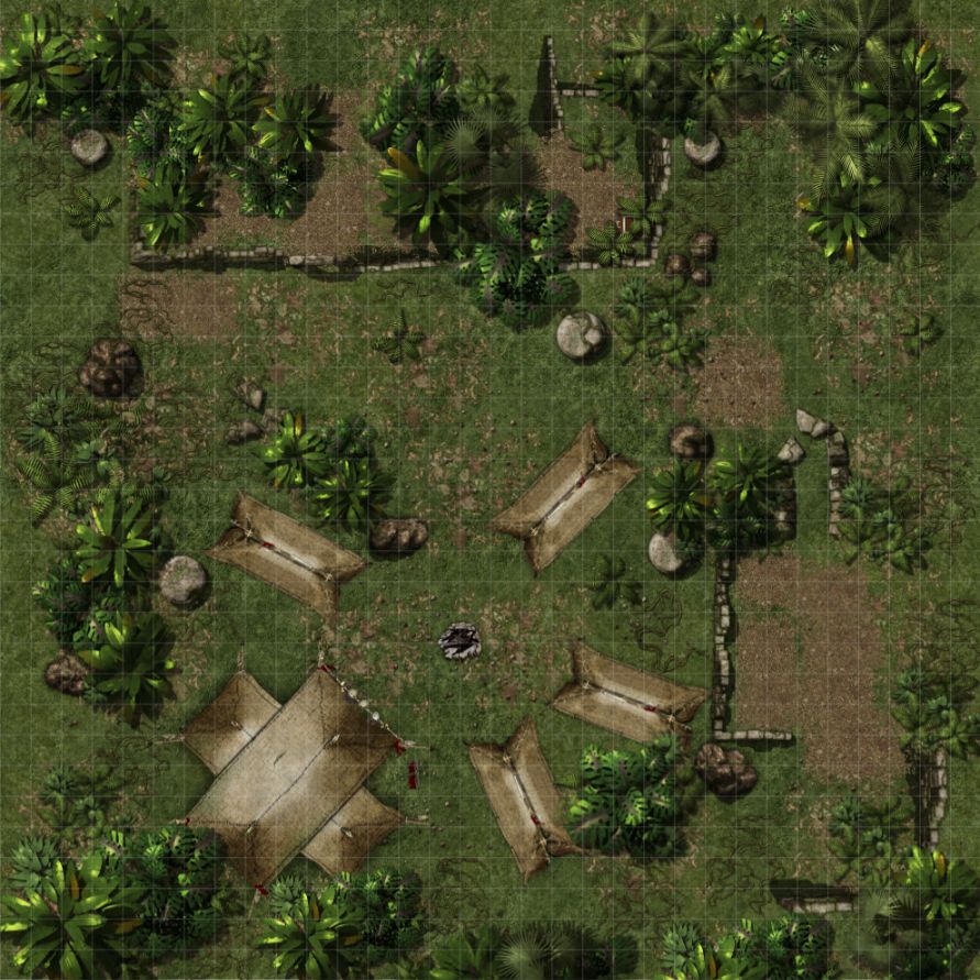 Toa Tomb Of Annihilation Chult Omu Jungle Camp Encounter Battlemap Scrolller