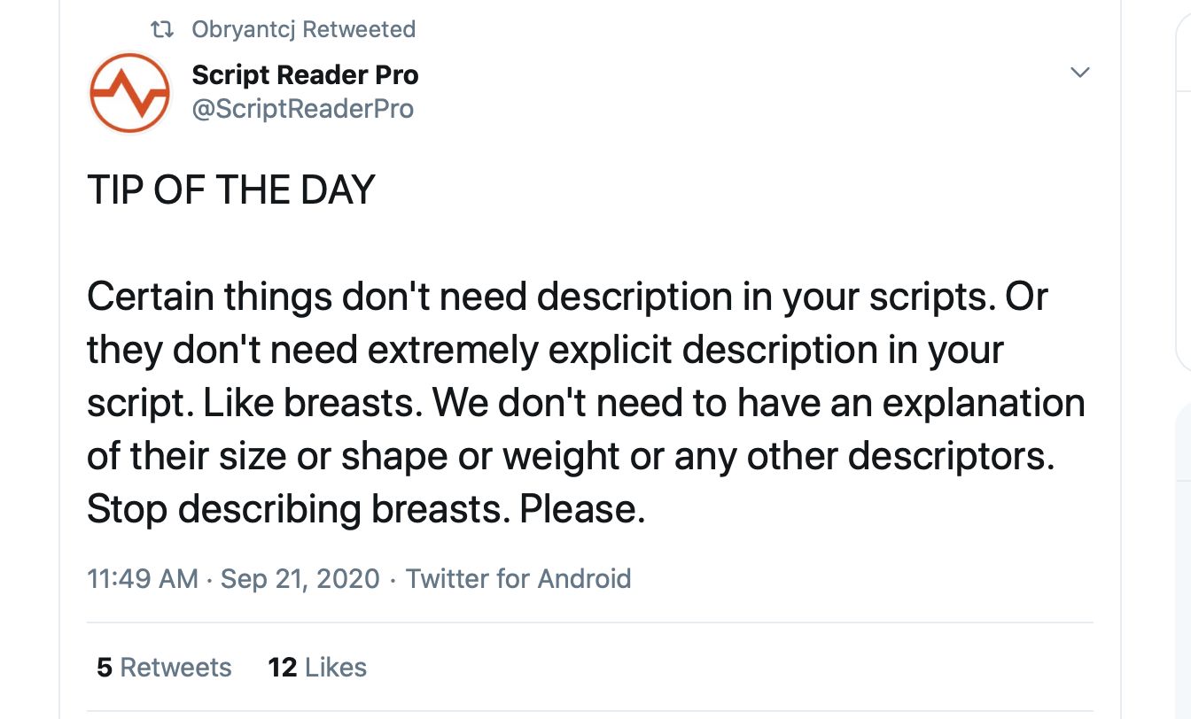 Today's tip from Script Reader Pro | Scrolller