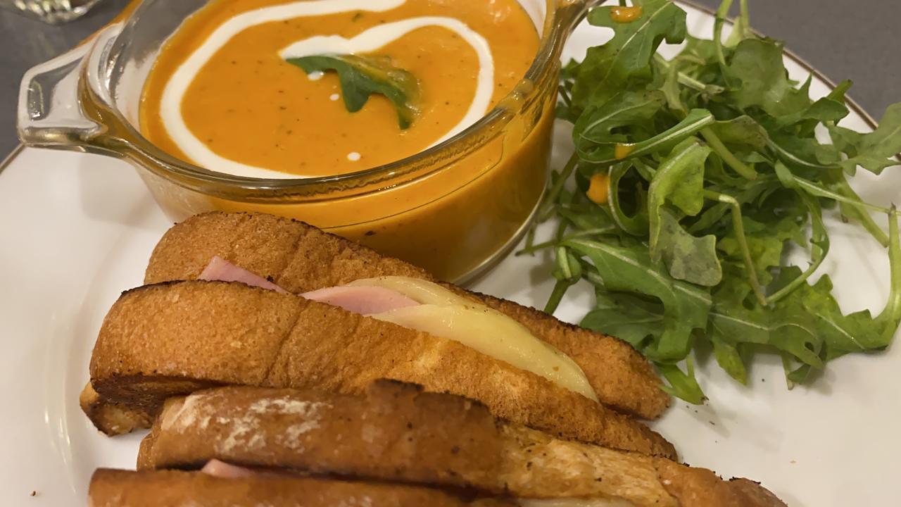 Tomato and basil bisque, grilled ham & cheese | Scrolller