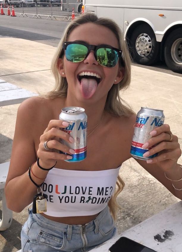 Tongue out for some Natty Light | Scrolller