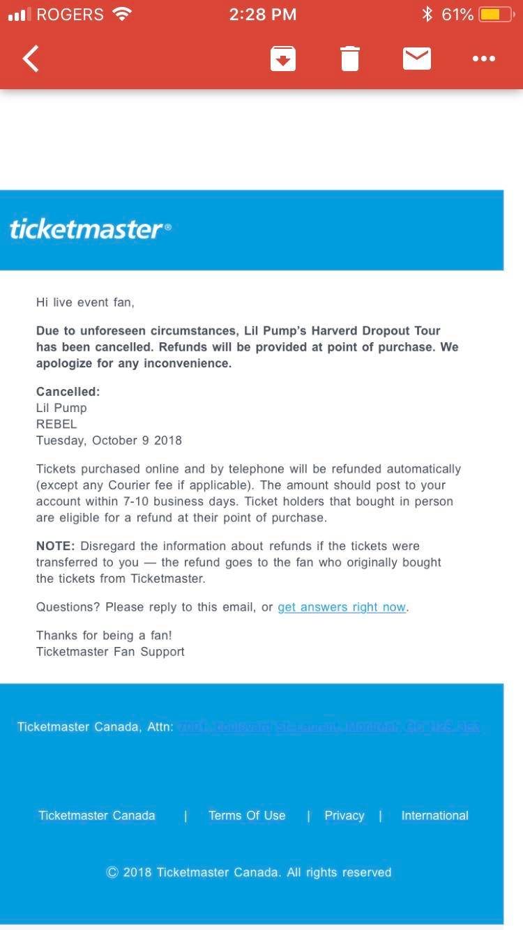 Tour Canceled :( | Scrolller