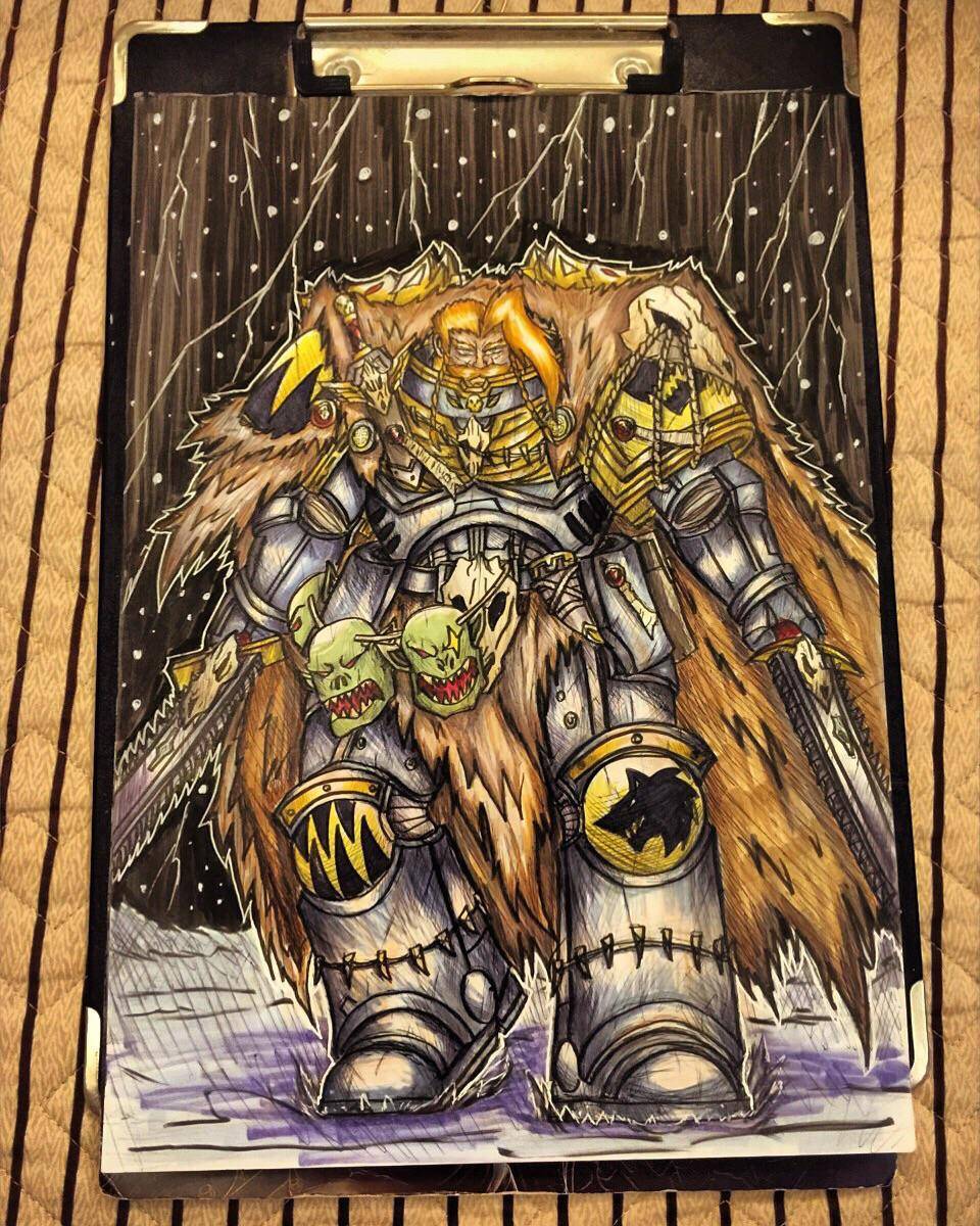 Traditional Art Space Wolves Commission by Nerozerox | Scrolller