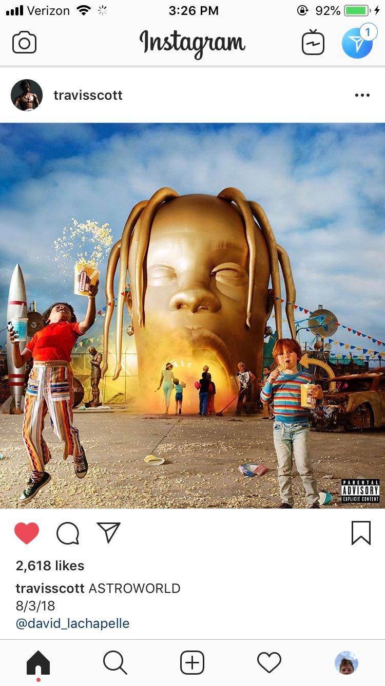 Travis Scott reveals ASTROWORLD cover art | Scrolller
