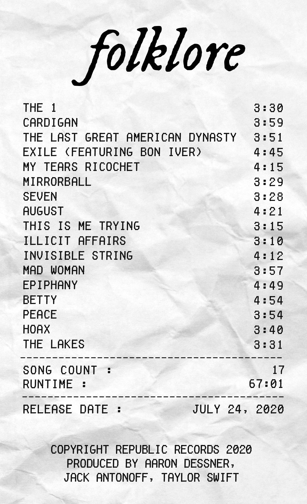 Tried making a Folklore receipt. | Scrolller