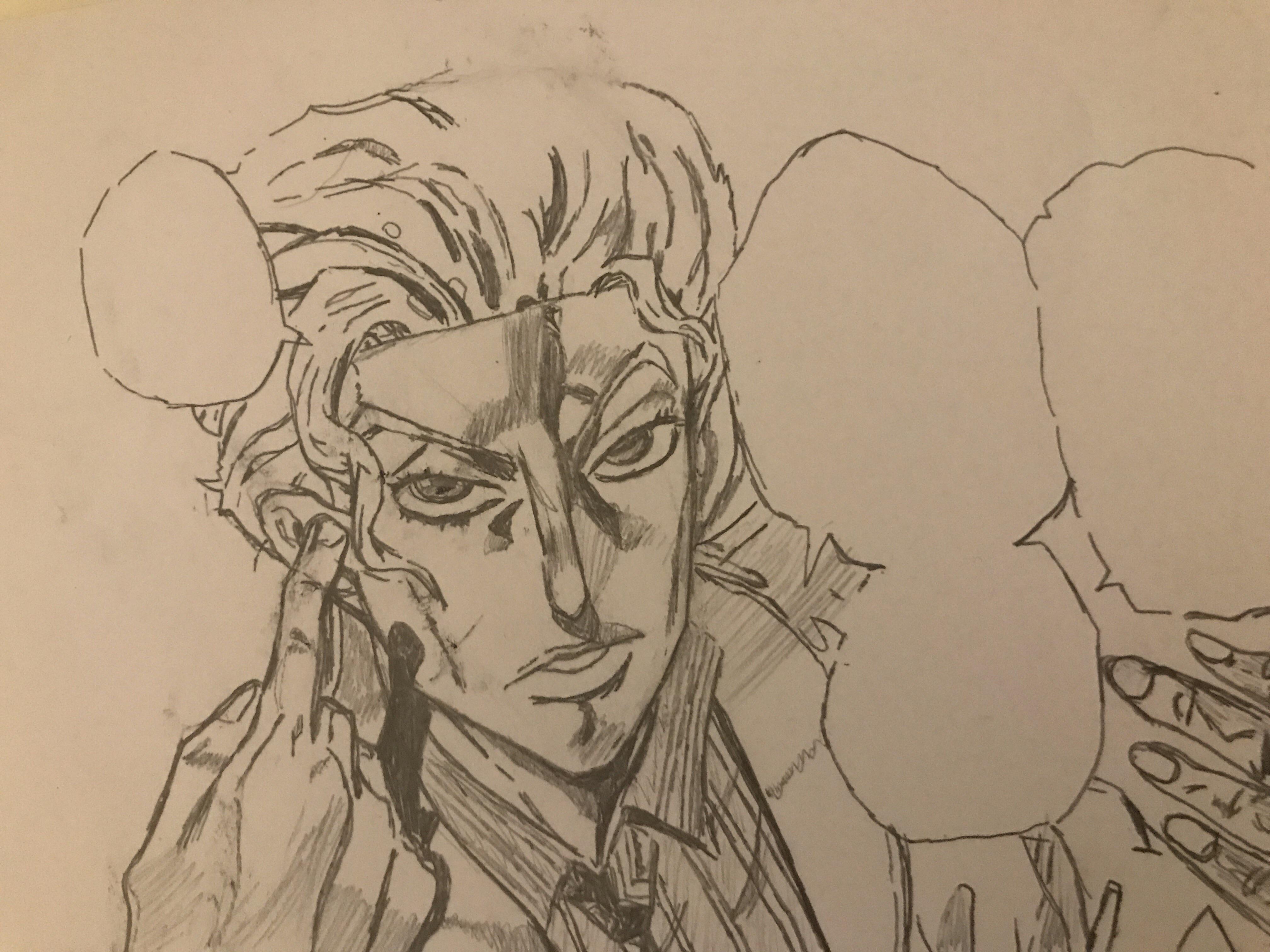 Tried to draw Kira from JJBA! Any advice would be appreciated | Scrolller