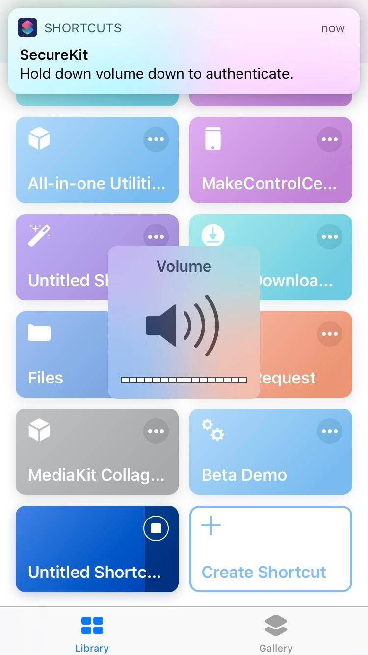 Tried to make an authentication system with Shortcuts... then I remembered about the volume HUD ...