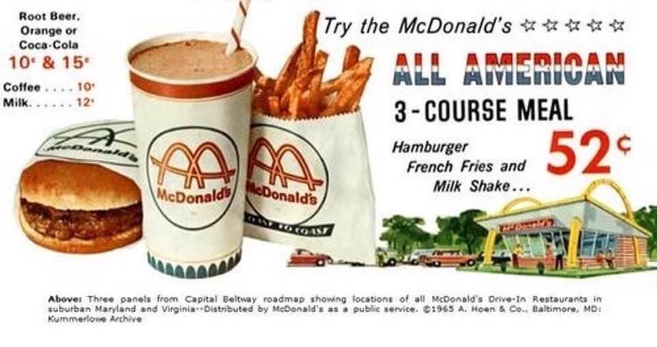 Try the McDonald’s All American 3-Course Meal (1965) | Scrolller