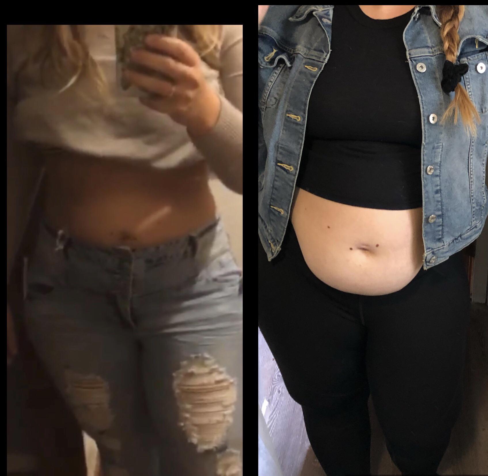 Tucked in or out? (Less than a year difference)Not afraid to flaunt it | Scrolller