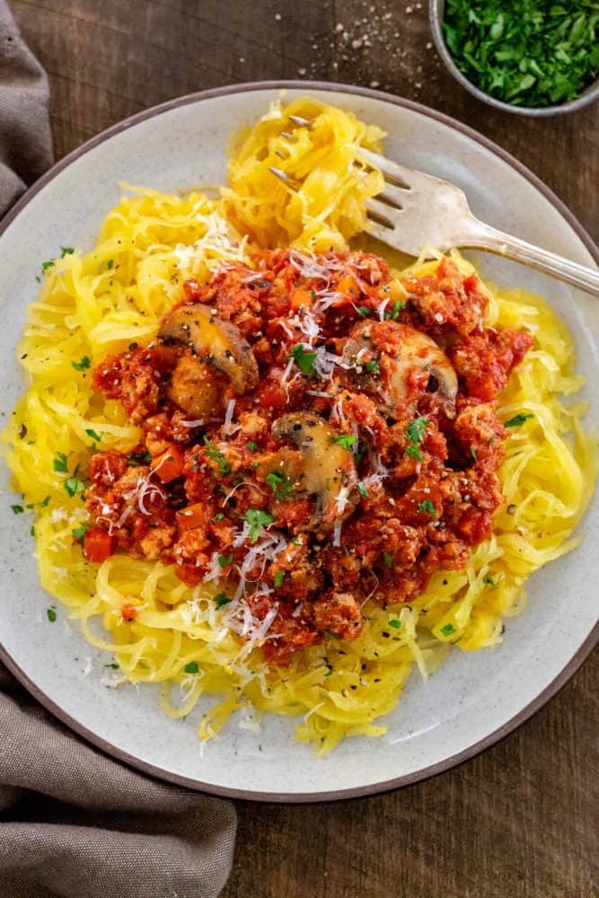 Turkey Bolognese with Roasted Spaghetti Squash | Scrolller