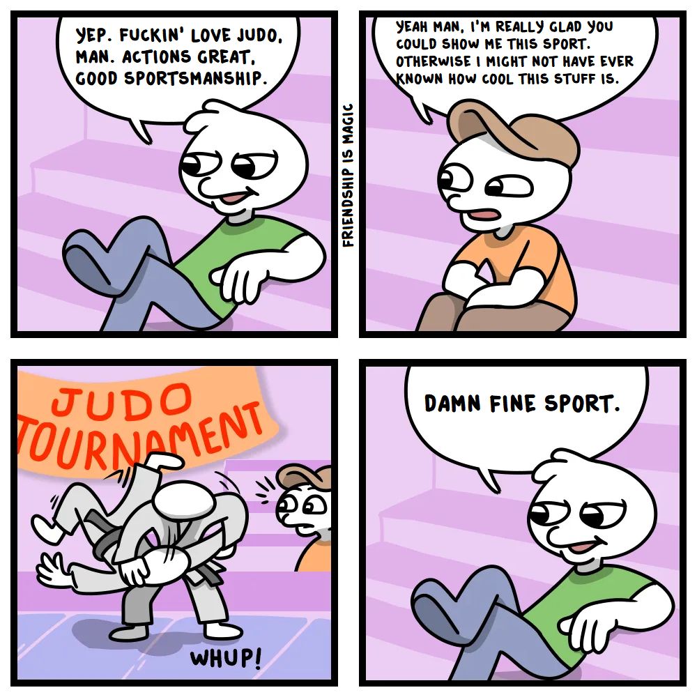 Two dudes enjoying a judo match | Scrolller