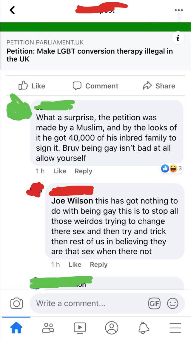 Two people not knowing what conversion therapy is | Scrolller