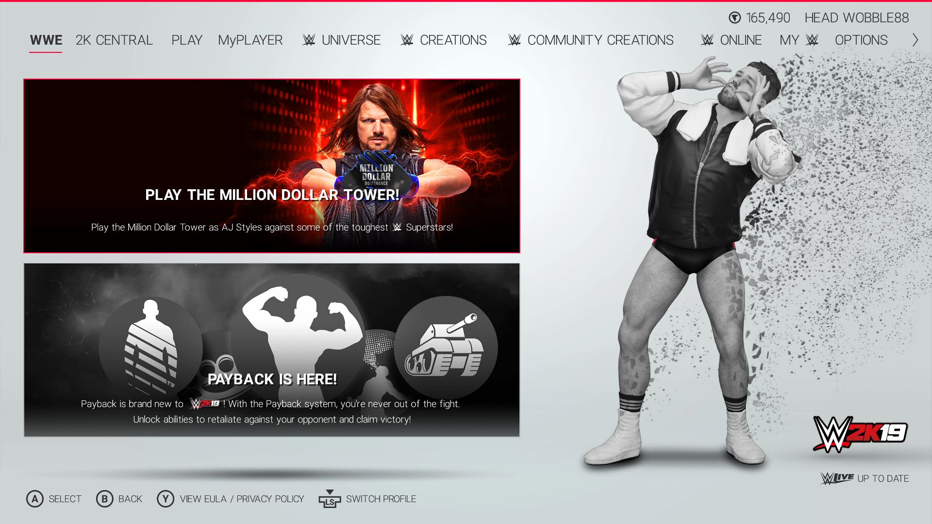 Tyler Bate is the new loading screen for the new moves pack. | Scrolller