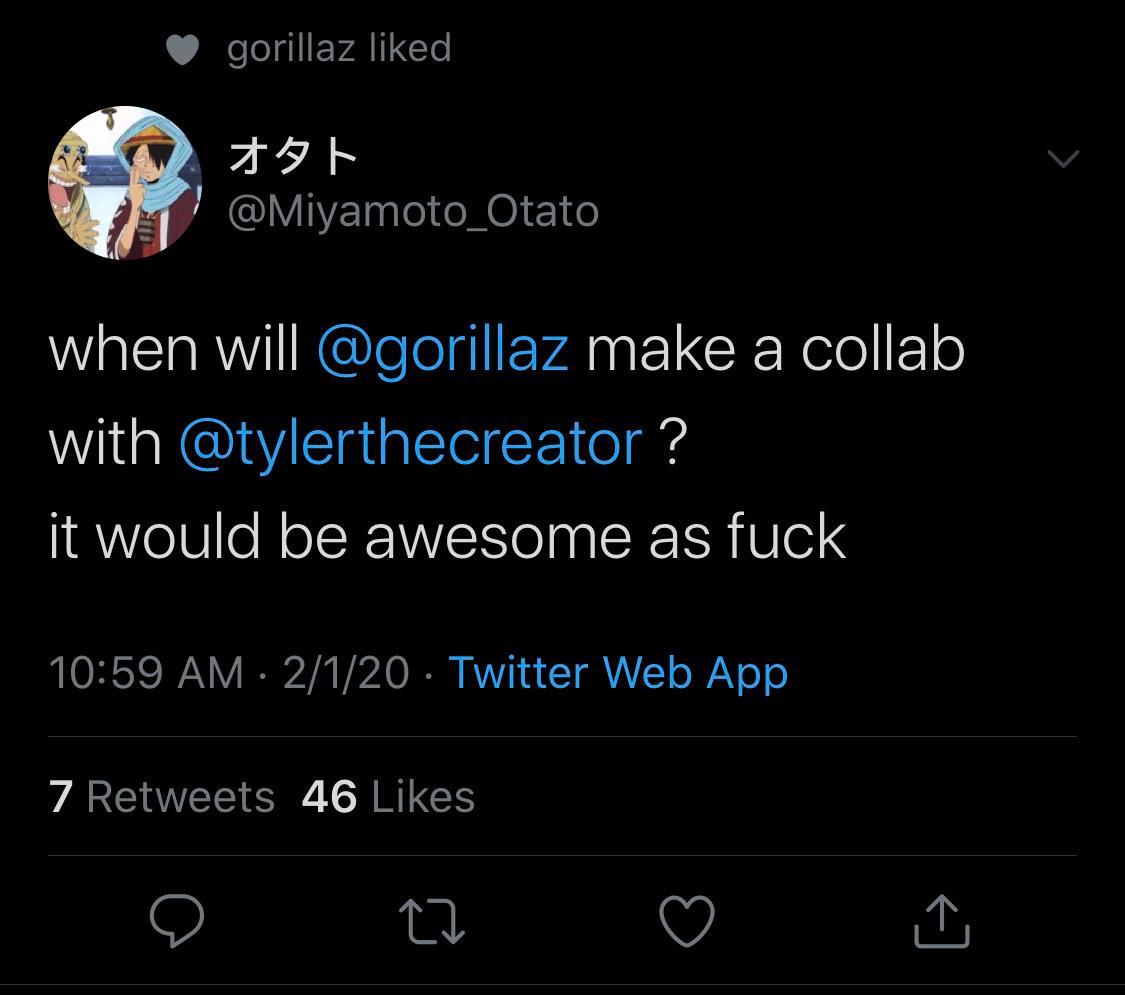 Tyler x Gorillaz coming up or just a tease?? | Scrolller