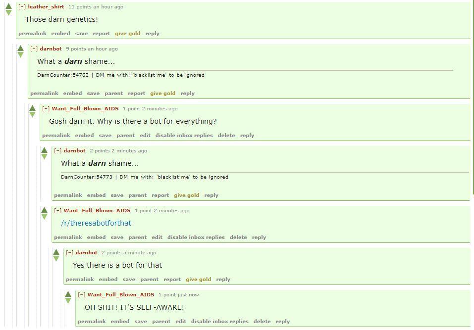 /u/darnbot is self-aware. | Scrolller