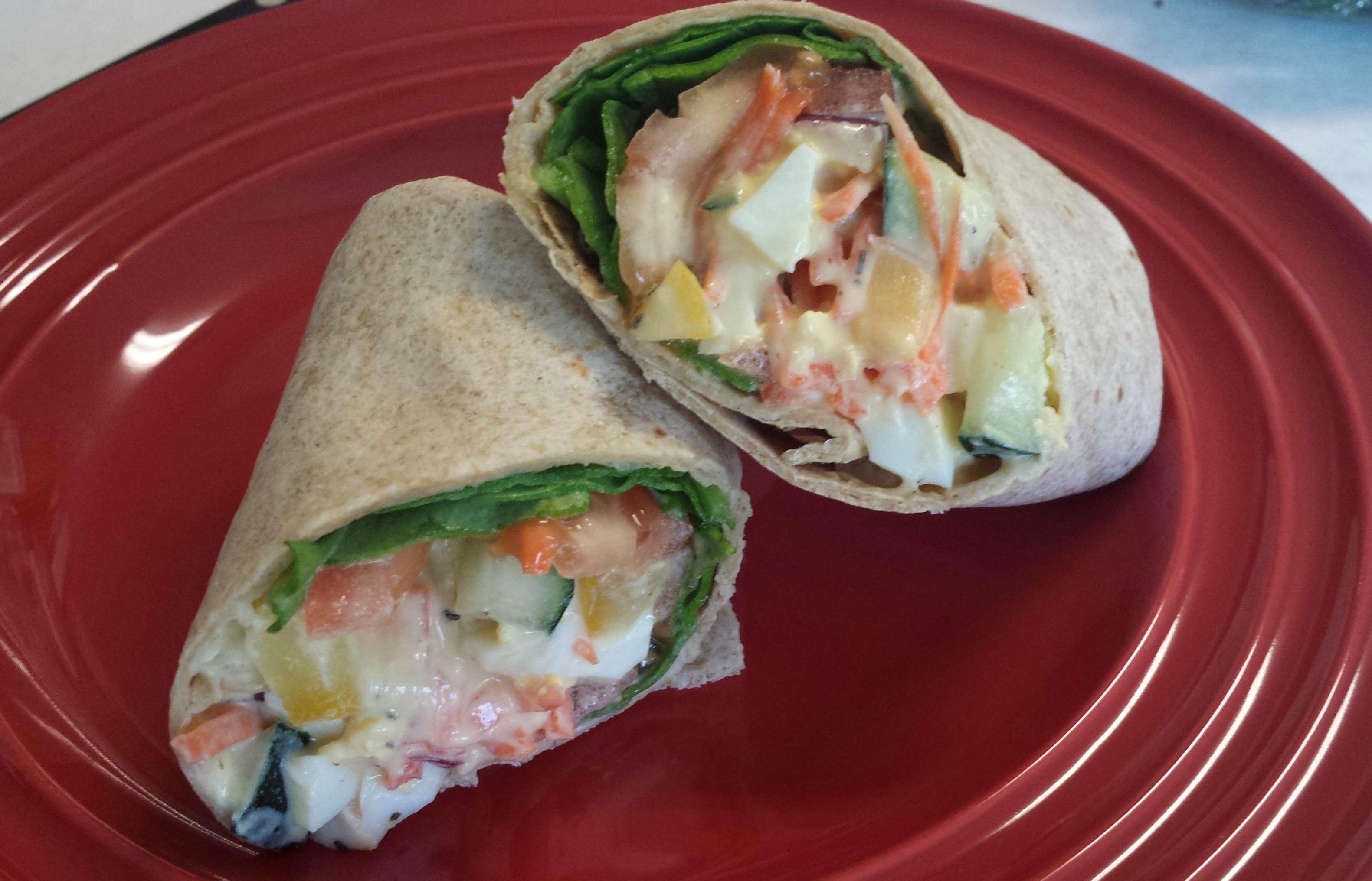 [Under 400]Egg & Veggie Salad Wrap (R&N in comments). Originally submitted by /u/DemonicBtch ...