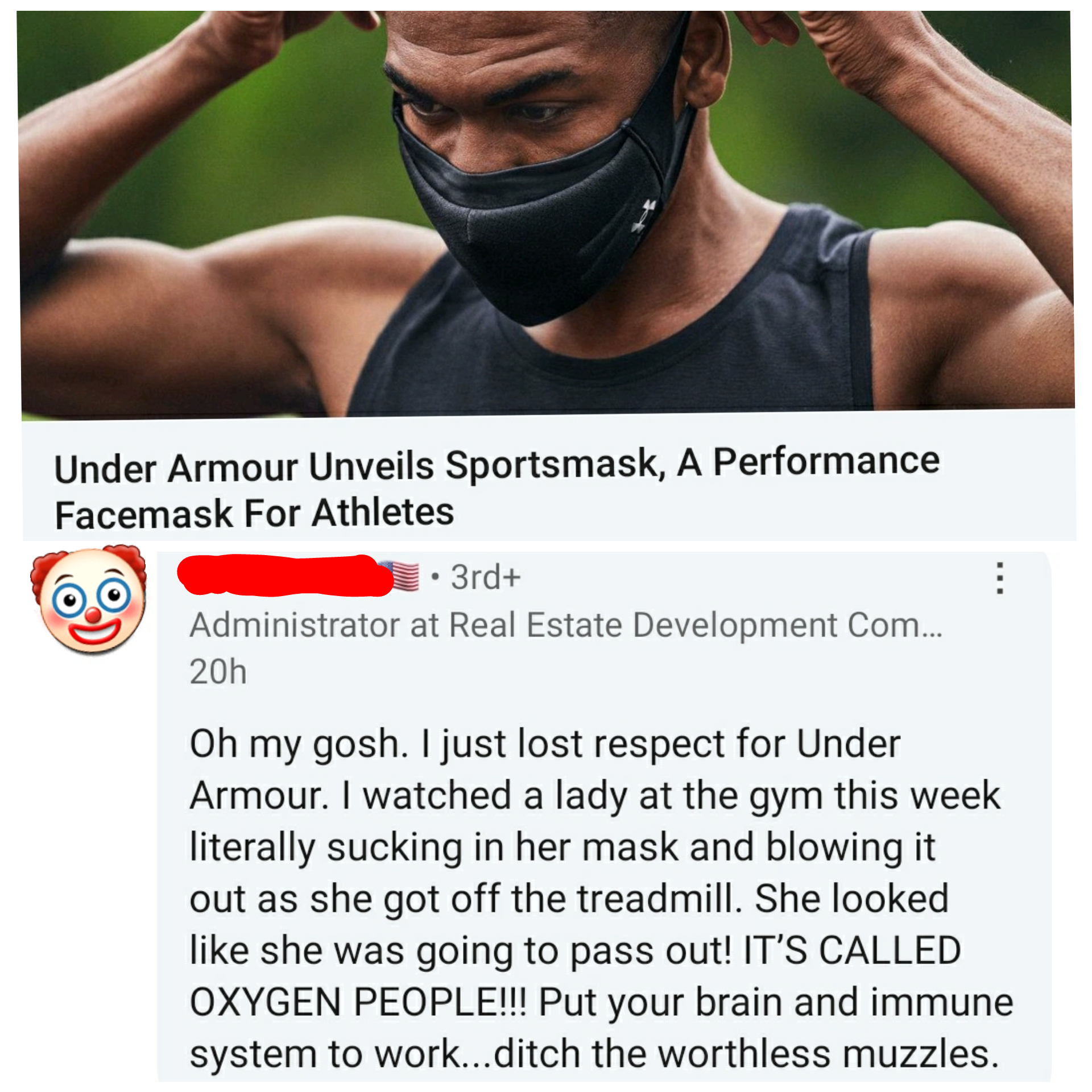 Under Armour produces MUZZLES! Woke Karen wakes up the sheeple. | Scrolller