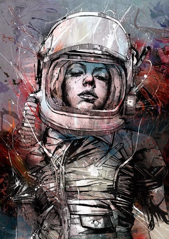 Unknown space girl street art | Scrolller