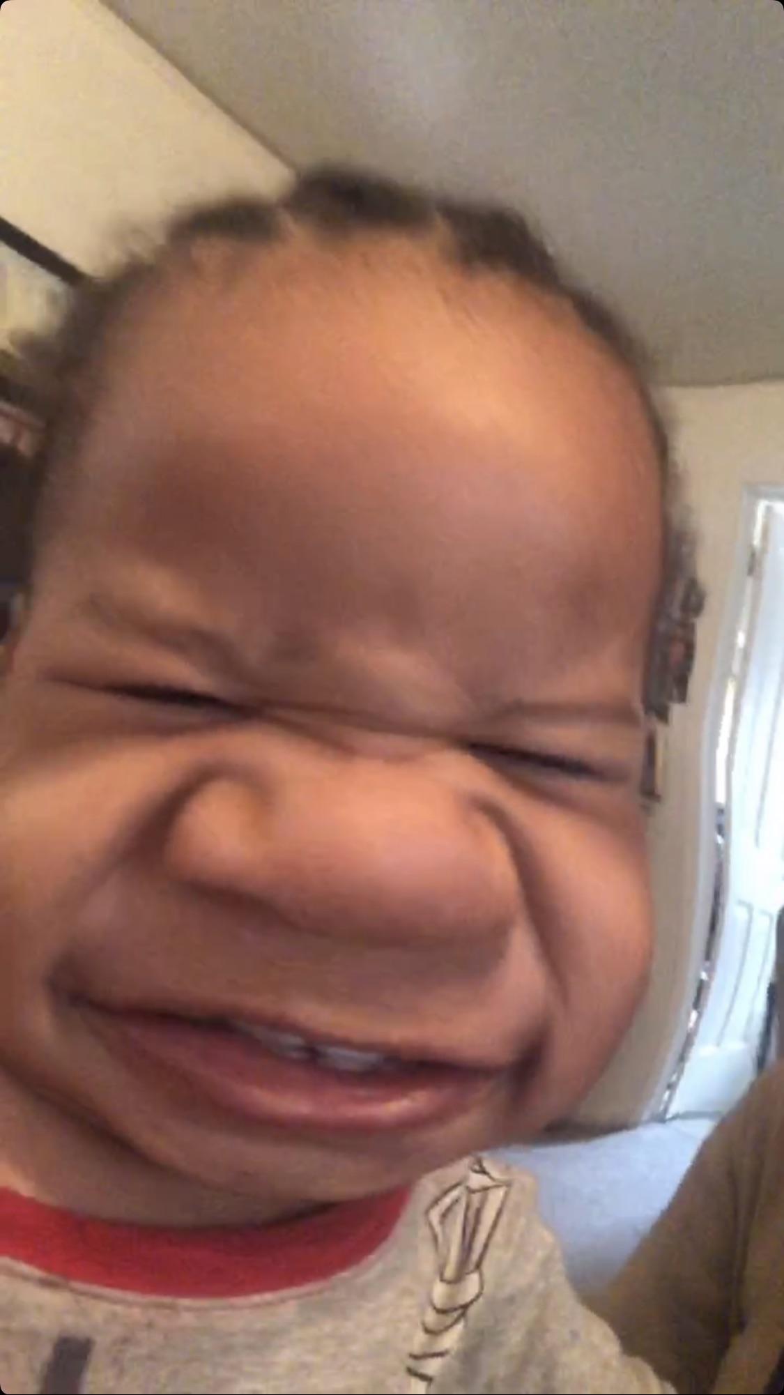 Used a filter - he scrunched his face | Scrolller