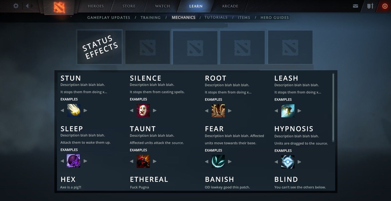 Valve, here's a concept design for a new learn tab page that explains different status effects ...