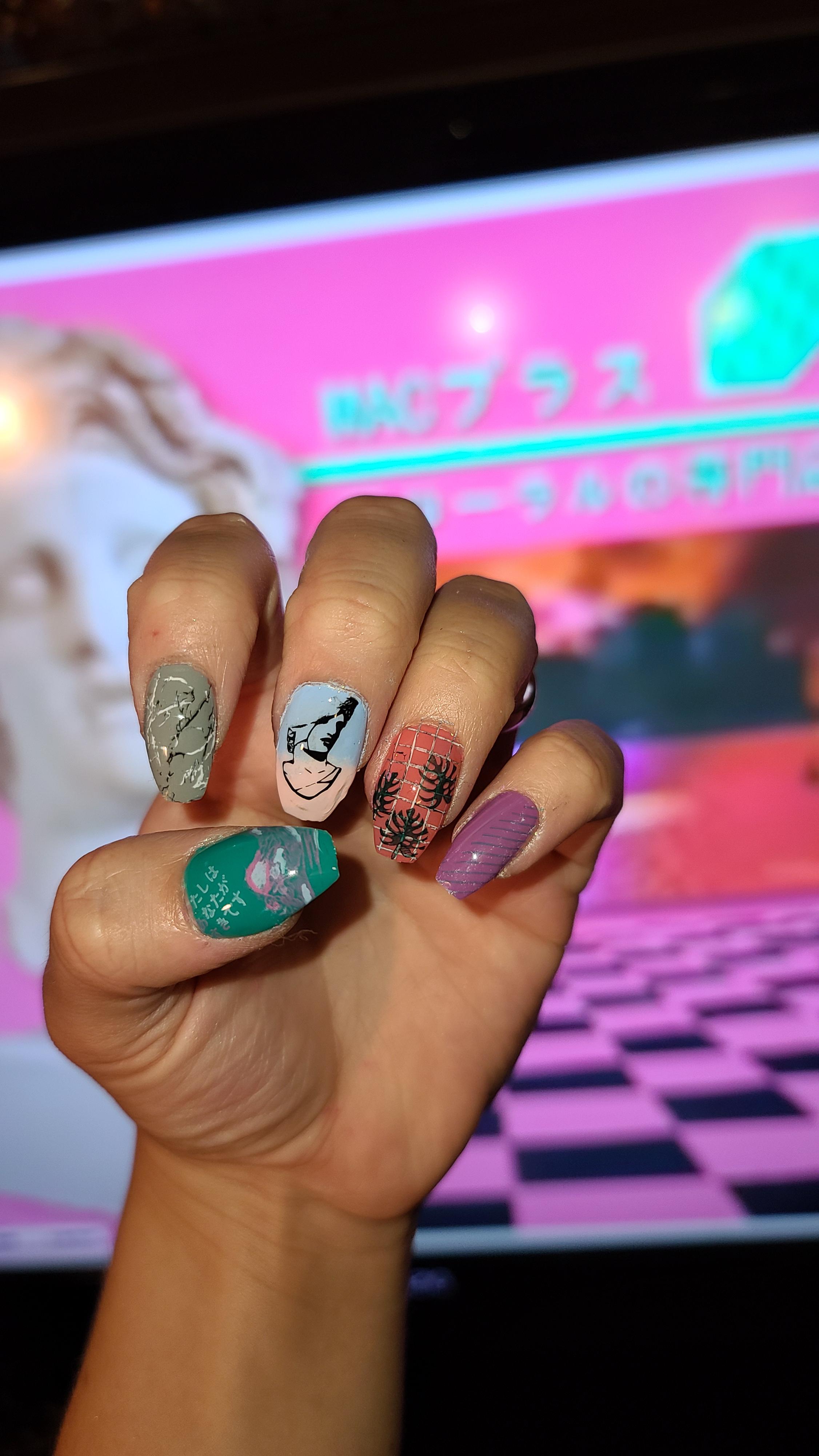 Vaporwave nail art! | Scrolller