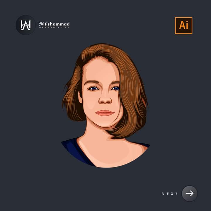 Vector Portrait Illustration in Adobe Illustrator | Scrolller