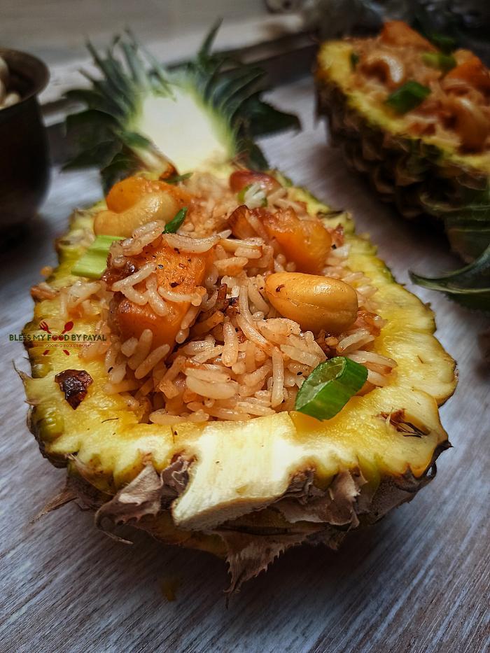 Vegan & gf, PINEAPPLE FRIED RICE is a quick stir fried recipe made using few sauces, pineapple ...