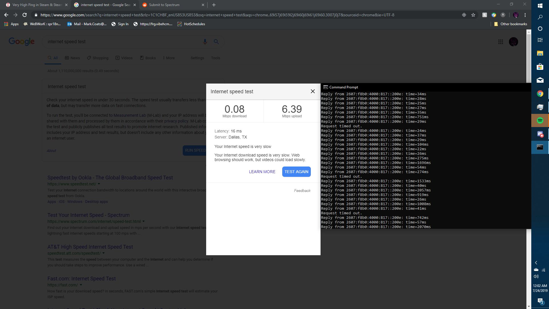 Very slow internet, latency spikes everywhere | Scrolller