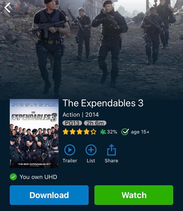 Very strange and unexpected. My Expendables 3 code from a DVD redeemed in 4K! | Scrolller