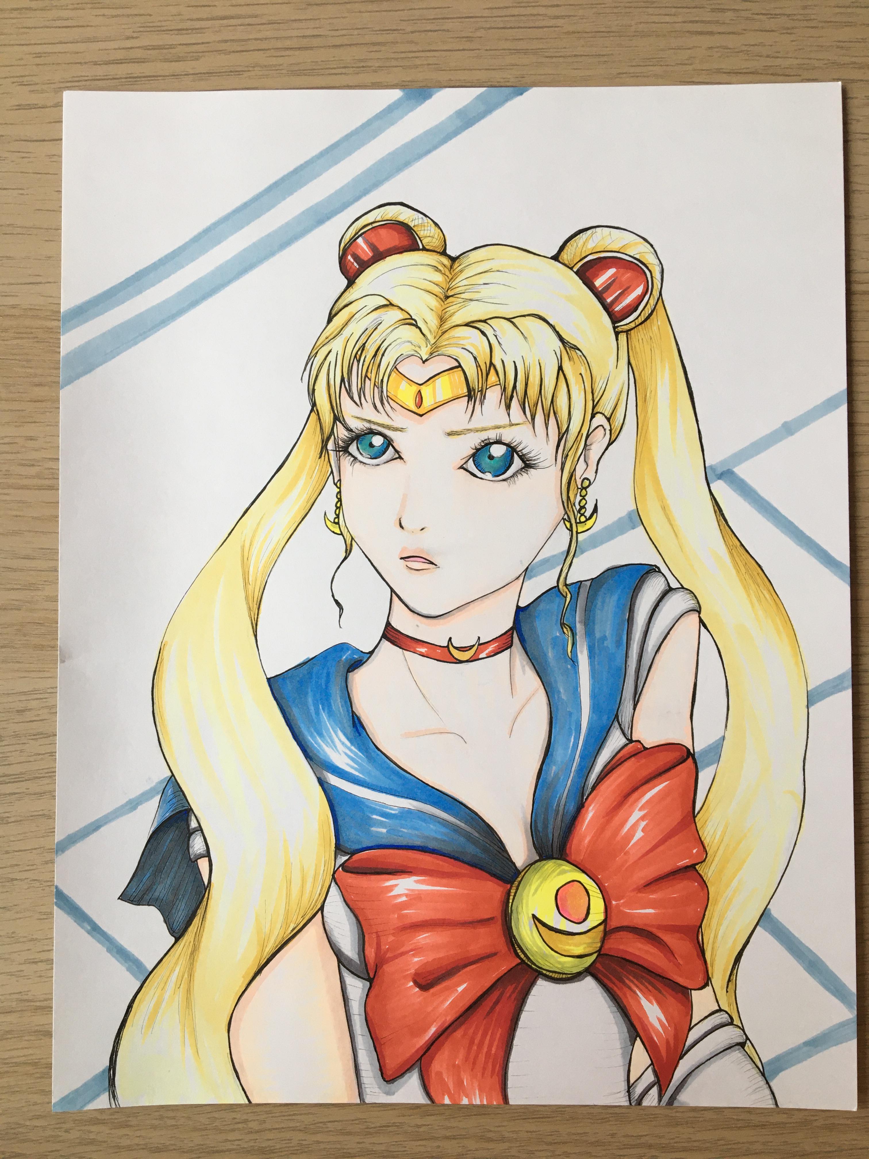 Very, very late to the sailor moon redraw challenge | Scrolller