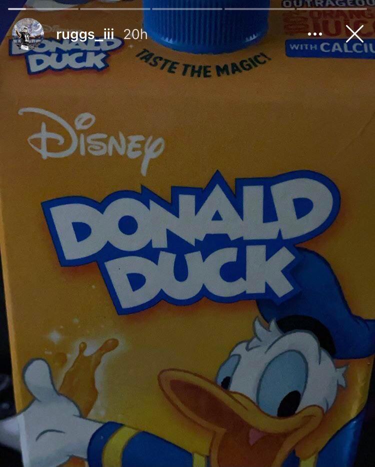 Via Ruggs insta. The Donald Duck OJ is in the bag. | Scrolller