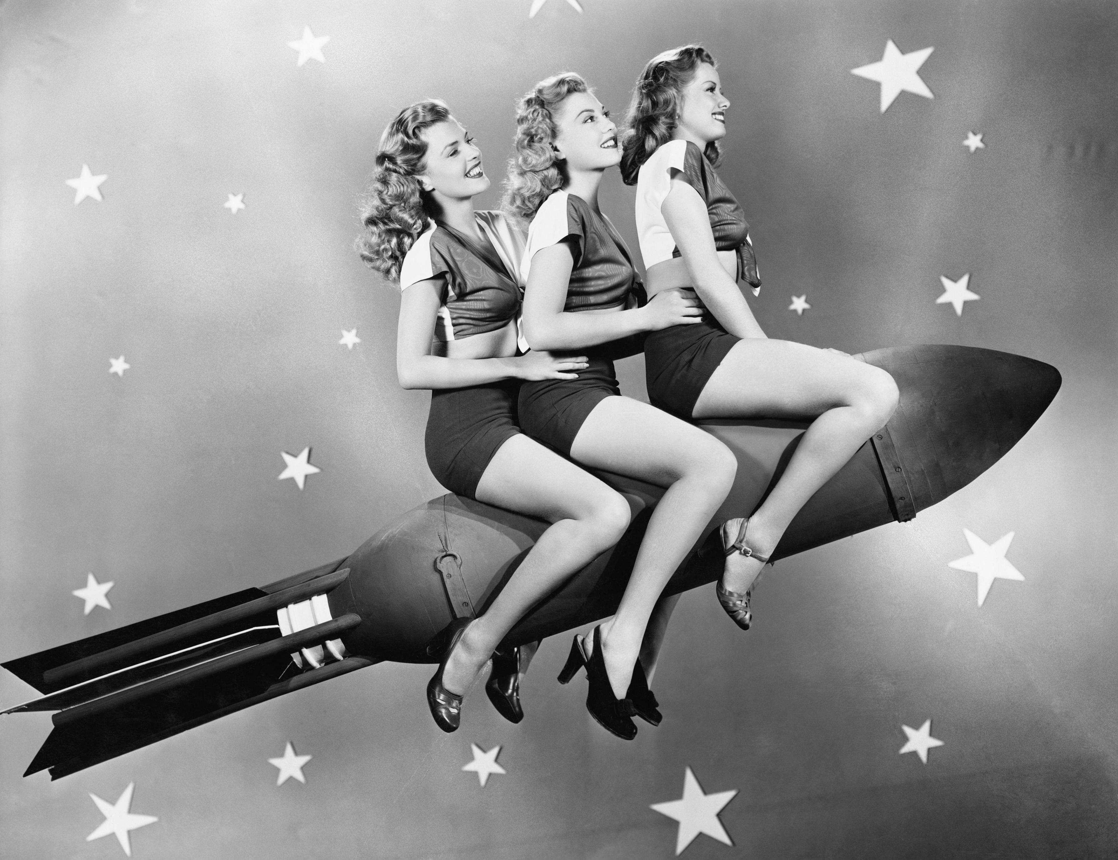 Vintage pinups on a rocket (xpost via /r/pinups) | Scrolller
