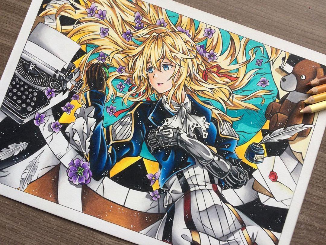 Violet drawing (colorized) | Scrolller