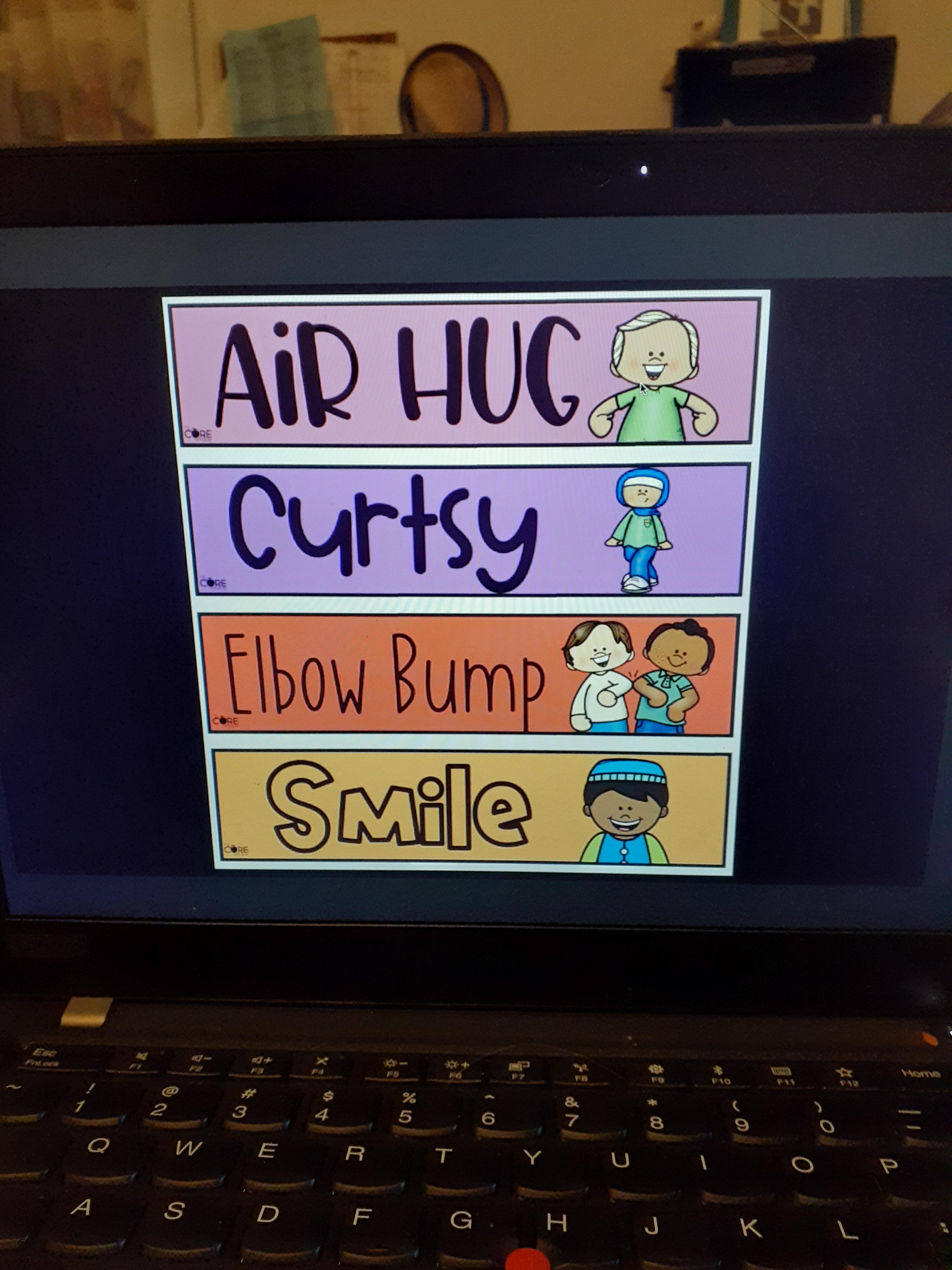 Virtual Greetings for morning circle, substituting the physical ...